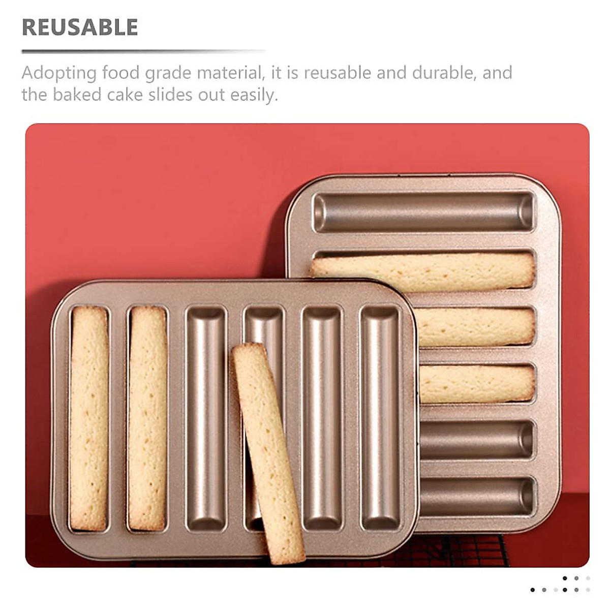 LIFKOME Biscuit Stick Baking Tray Carbon Steel Breadstick Biscotti Ladyfinger Small Muffin Cupcake Tin Tray