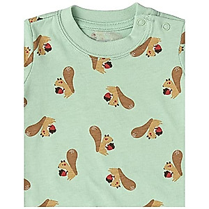 Amazon Essentials Baby Boys' Short-Sleeve Tee, Pack of 5, Ivory Forest, 18 Months