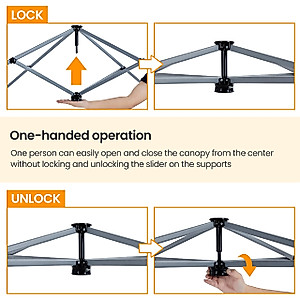 Yaheetech Pop Up Canopy Tent with Backpack, 10x10 Base Portable Easy One Person Setup Folding Shelter Compact Lightweight Slant Leg Canopy with 1 Sidewall, 8x8 Top, Blue