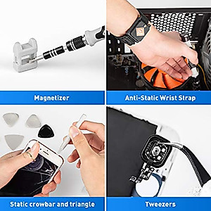 VMAN 145 in 1 Precision Screwdriver Set, Mini Wrench Damaged Screw Extractor Set S2 Steel, Magnetic Electronic Screwdriver Set, for Watch, Mobile Phone, Computer, Camera. Perforate Etc (145 in 1)