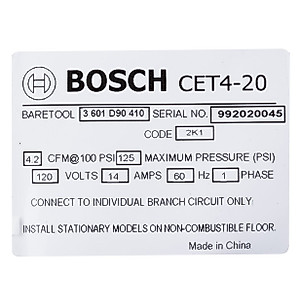 Bosch Parts 1619P05964 Nameplate / 4 gal