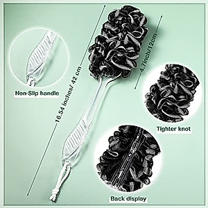 5 Pieces Loofah Back Scrubber for Shower Long Handle Bath Body Brush Shower Brush with Long Handled Deep Cleansing and Exfoliating Bath Loofah Sponge for Men Women in Bathing Accessories