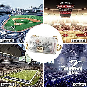 YING YUMEI Semi Clear Purse Stadium approved,Clear Crossbody Bag, Small Clear Gameday Clutch Cute Shoulder Jelly Handbag