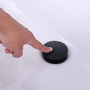 kimzcn Bathroom Sink Drain with Overflow Vessel Sink Stopper Pop Up Drain Assembly Matt Black D500031B