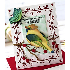 Ammsochy Cutting Dies Metal Stencils Scrapbooking Tools Flowers Lace Frame DIY Embossing Template for Paper Card Making Album Arts Crafts Supplies (Rectangle Love line frame-13.8x10.5cm)