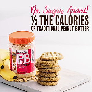 PBfit No Sugar Added, Made with Erythritol and Monk Fruit, All-Natural Peanut Butter Powder from 368g (13 Ounces)