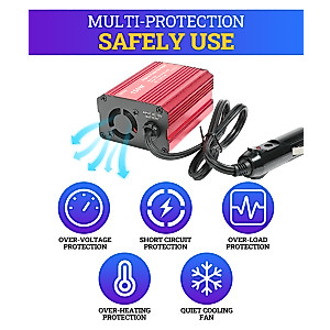 Zlirfy Car Inverter,Power Inverter,150W Car Power Inverter,Car to Outlet Adapter with USB+Type-C PD Dual Interface,Car Accessories Car Power Adapter,Car Plug Outlet Adapter
