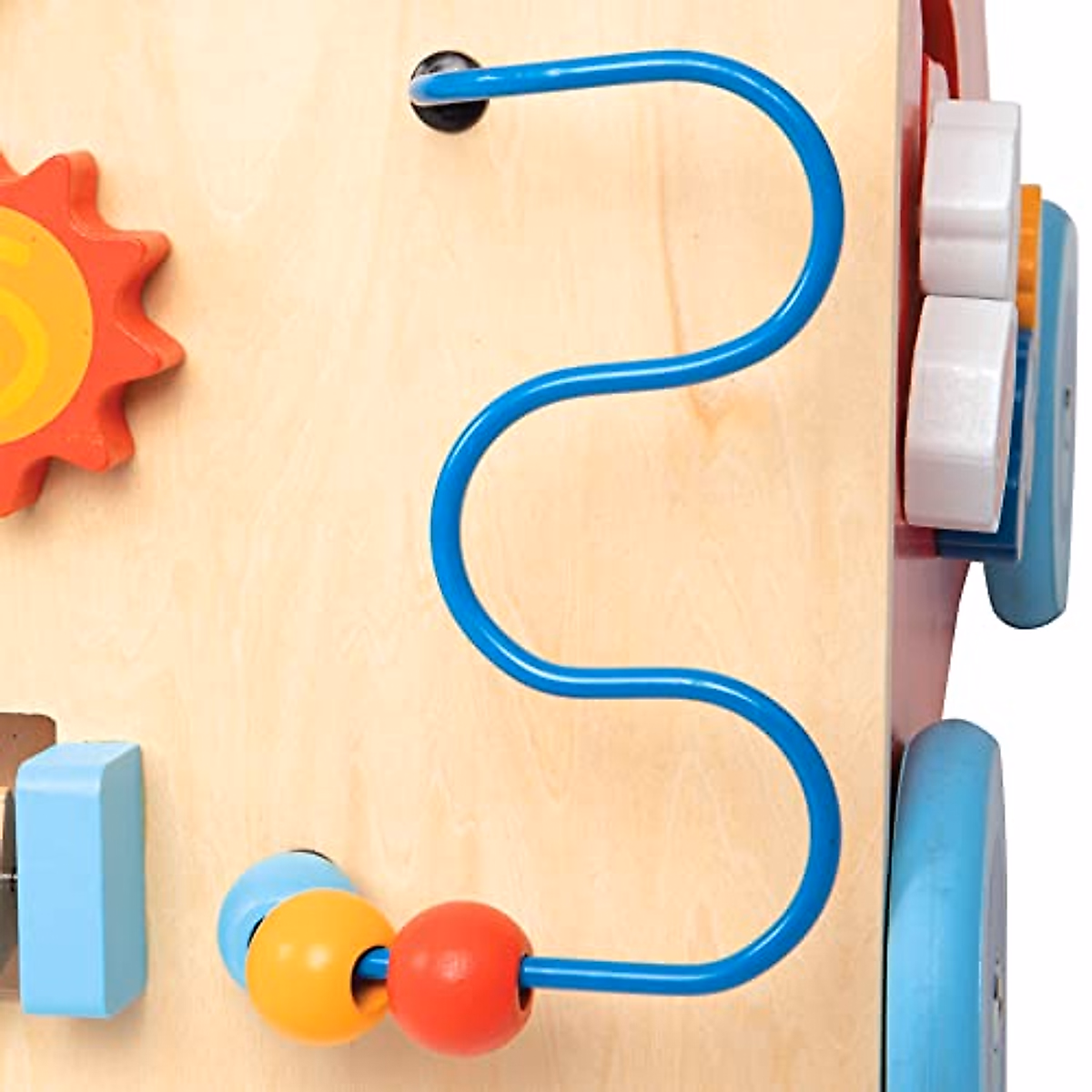 Nuby Wooden Baby Walker with Interactive Features for Early Development, Promotes Walking, Motor Skills, and Creativity