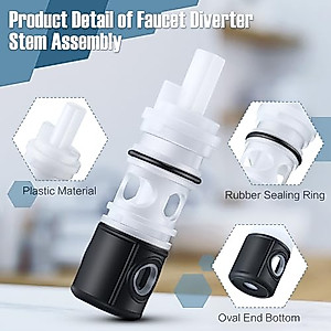 Enhon Shower Diverter Cartridge, Compatible with Glacier Bay and Danze 3 Handle Tub and Shower Faucets, Plumbing Diverter Cartridge Replacement, Faucet Stem Diverter, 1 Piece Bath Diverter Assembly