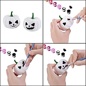 ADXCO 16 Pack Mini Pumpkin Small Pumpkins Fall Harvest Pumpkins Lifelike Foam Pumpkins Realistic Pumpkin for Halloween, Thanksgiving Home, Garden Decor, White