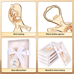 Winocbxt 50 Packs Love Forever Bottle Openers for Wedding Favors to Guests ,Bridal Shower Party Gifts , Souvenirs or Decorations with Gift Package (Lovebird)