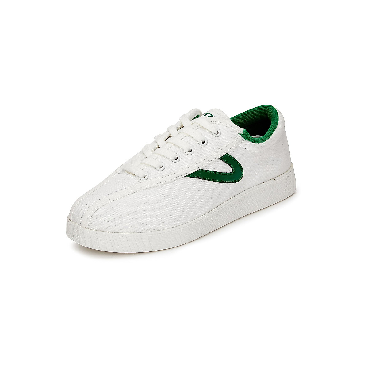 TRETORN womens Women's Lace-up Nyliteplus Canvas Sneakers Women s Lace Up Casual Tennis Shoes Classic Vintage Style, White/Green, 11 US