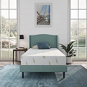NapQueen Twin Mattress, 8 Inch Anula Green Tea Memory Foam Mattress, Twin Bed Mattress in a Box, CertiPUR-US Certified, Medium Firm, Natural Odor Neutralizer, Breathable & Washable Soft Fabric Cover