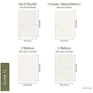 Ely's & Co. Patent Pending Waterproof Pack N Play | Mini Portable Crib Sheet Set - 2 Pack Berry and Cluster Dot (Sage)