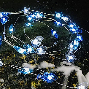 Seafish Shell Decorative String Lights 13.1 Ft 40LED Weatherproof Battery Operated 8 Modes Fairy Lights for Holiday Parties Bedrooms Weddings Gardens(Seafish Shell)