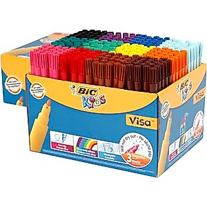BIC Kids Visa Felt Pens - Assorted Colours, Classpack of 288