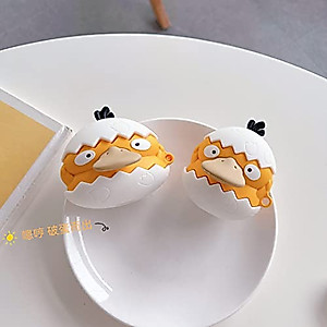 for Apple Airpods pro Case Cute Duck Breaking Egg Design, Funny Cartoon Airpod Case, for Men, Ladies, Teenagers (Cracked Duck)