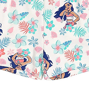 Disney Princess Moana Little Girls French Terry Sleeveless Romper White 6-6X