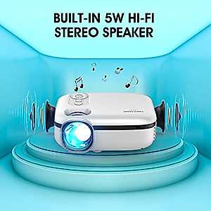 DBPOWER 8500L Mini WiFi Projector, WiFi Projector 1080P Supported Outdoor Projector, Portable Mini Projector with Carrying Bag Video Projector Compatible w/TV Stick/Phone/Laptop/PC/PS4