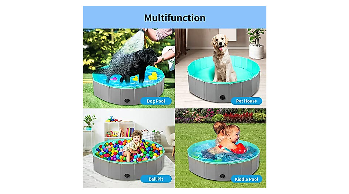 PAKEWAY Foldable Dog Pool - Portable, Leakproof & Easy to Store