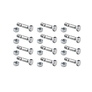 HYYLU (12 Packs) 710-0890 Shear Pins with Nuts for MTD Cub Cadet Troy-Bilt and More Snow Blower - 12 Pcs 710-0890A and 910-0890A Snow Throwers fits Parts (1-1/2" x 5/16")