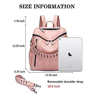 Roulens Women Backpack Purse Fashion Leather Large Ladies Shoulder Bags Travel Backpack Purse for Women