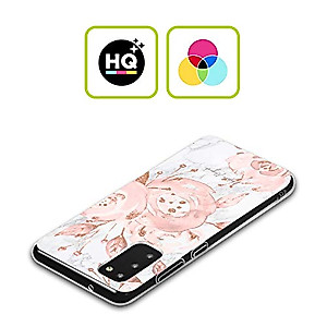 Head Case Designs Officially Licensed Nature Magick Rose Gold Floral Pink Glitter Flowers On Marble Soft Gel Case Compatible with Galaxy Note20 Ultra / 5G