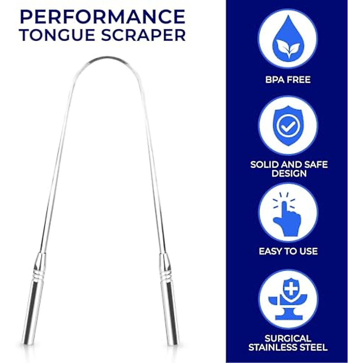 Tongue Scraper Stainless Steel | Three-Pack | Tongue Cleaner | for a Fresh Breath and Better Oral Health | Stainless Steel Tongue Scraper | Tongue Cleaner for Kids and Adults | ORAVIX