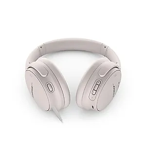 Bose QuietComfort 45 Wireless Bluetooth Noise Cancelling Headphones, Over-Ear Headphones with Microphone, Personalized Noise Cancellation and Sound, White Smoke