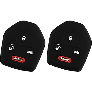 KeyGuardz Keyless Entry Remote Car Key Fob Outer Shell Cover Rubber Case For Subaru Forester Tribeca XV CrossTrek (Pack of 2)