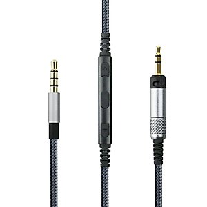 NewFantasia Cable Compatible with Sennheiser HD598, HD598 SE, HD518, HD598 Cs, HD598 SR, HD599, HD569, HD579 Headphone, Remote Volume Mic Compatible with iPhone 4.3FT