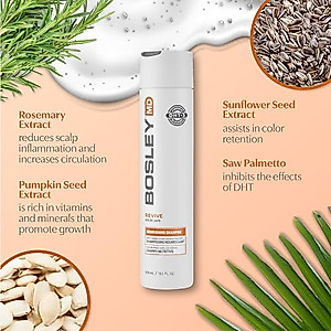 BosleyMD BosRevive Nourishing Shampoo for Noticeably Thinning Hair (Color Safe), 10.1 fl oz.