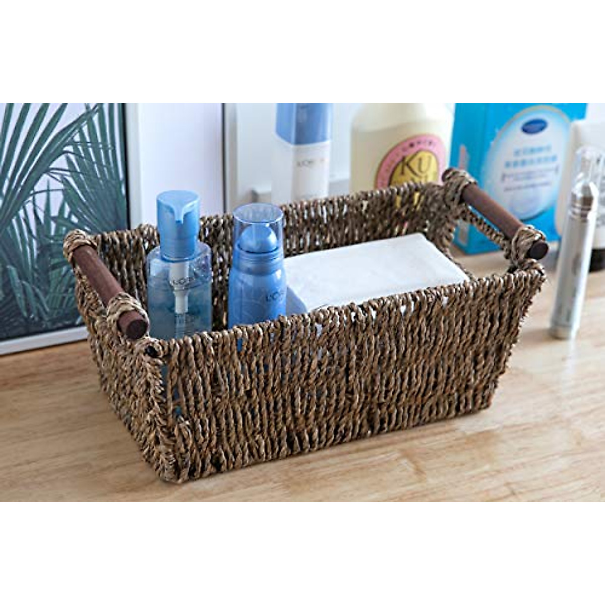 Vintiquewise Seagrass Counter-Top Basket Great for Folded Paper Towel
