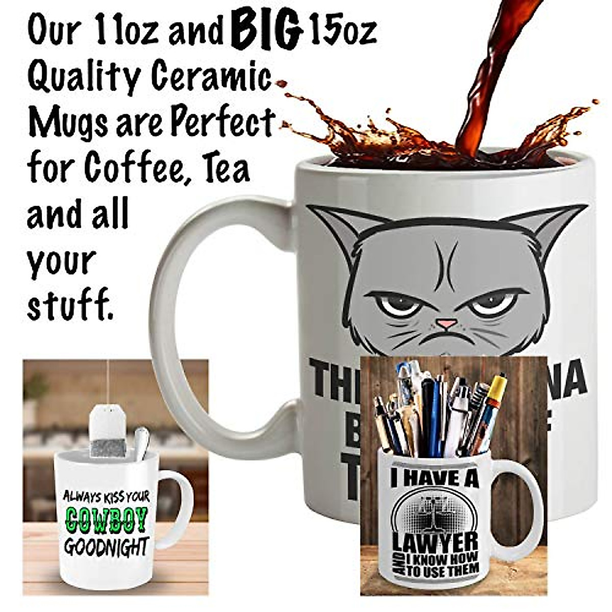 Camper Dad Mug - Dad's Camping - Large Father Coffee Cup - Birthday Anniversary Christmas Gift Stocking Stuffer - Camper Dad Husband Brother Uncle Soon-to-be Dad Co-worker Men