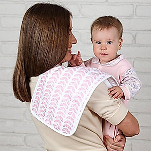 KiddyStar 100% Organic Cotton Baby Burp Cloths, 5 Pack Burping Rags, Large 21''X10'' Soft and Absorbent Burping Towels for Newborns