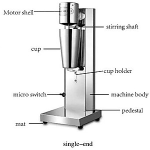 Munsinn Milk Shaking Machine, 650ml Commercial Electric Milk Shaker Drink Mixer Smoothie Frappe Blender