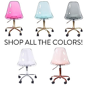 Urban Shop Acrylic Rolling Chair, Black