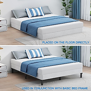 UOMEUR King Box Spring,5 Inch Low Profile Box Spring for King Bed,3500lbs Heavy Duty Metal Mattress Foundation Support with Easy Clean Fabric Cover,Non-Slip/Easy Assembly/No Noise/Box Spring Only