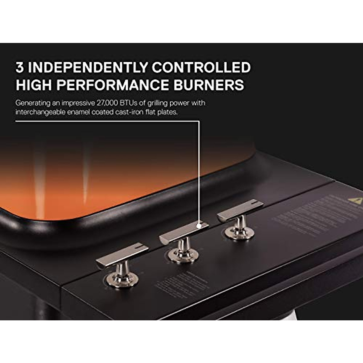 Everdure FURNACE 3-Burner Gas Grill, Liquid Propane Portable BBQ Grill with Die-Cast Aluminum Body and Fast-Ignition Technology, 466 Square Inches of Grilling Surface, Adjustable Height, Orange