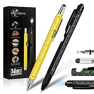 DECMIOX Gifts for Men Him Dad, Stocking Stuffers Gifts for Men 14 in 1 Multitool Pen, Christmas Gifts for Men, Cool Gadgets for Men, Multitool tool Birthday Gifts for Dad, Boy Friend, Husband, Grandpa