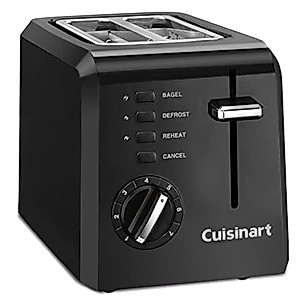 Cuisinart CPT-122BK 2-Slice Compact Plastic Toaster, Black