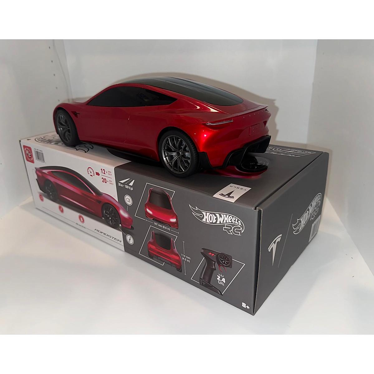 Mattel Hot Wheels red Tesla RC 2.4 GHZ