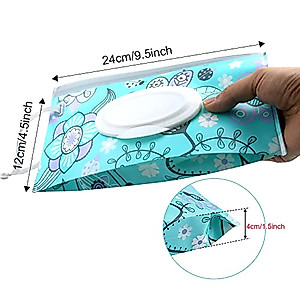 Baby Wipe Dispenser,Portable Refillable Wipe Holder Wipe Dispenser Bag Reusable Travel Wet Wipe Pouch (Blue Purple)