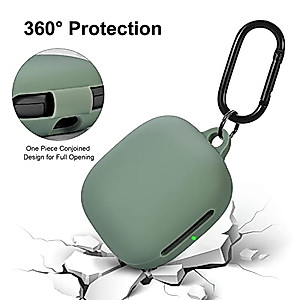 Beats Fit Pro Case Cover, AIRSPO Soft Silicone Case for Beats Fit Pro 2021 Shockproof Beats Fit Pro Earbuds Case Covers with Keychain (Cactus Green)