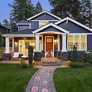 CCINEE 60 Pieces Easter Bunny Footprint Stickers for Floor Decorations Bunny Paw Print for Home Party Egg Hunt Game Supplies 12 Sheet