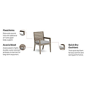 homestyles Sustain Outdoor Dining Armchair Pair, Gray