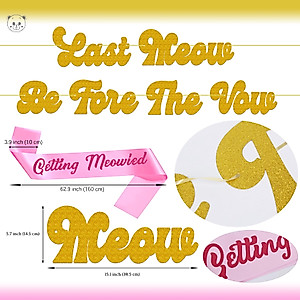 KARAQY Cat Themed Bachelorette Party Decorations, Last Meow Before the Vow Banner Getting Meowied Sash Cat Latex Balloons for Bridal Shower, Bachelorette, Engagement, Cat Hen Party Supplies