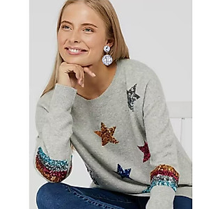 Disco Ball Earrings for Women Sparkly Mirror Ball Dangle Earrings Dance Party Country Music Concert Outfits 60s 70s Outfits Costume Accessories Halloween Jewelry Gifts (A-Silver)