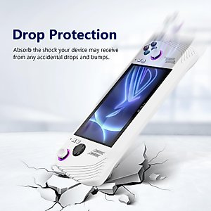 Writiany Protective Silicone Case for 2023 ASUS ROG Ally Game Console Drop-Proof Case for 2023 ASUS Rog Ally Handheld Case (White)