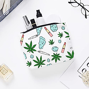 IHopes+ Funny Green Leaf Lipstick Makeup Bag for Women Best Friends Sister Teens Makeup Lover | Cute Leaf Lipstick Zipper Pouch Bag Cosmetic Travel Accessories Bag Toiletry Case